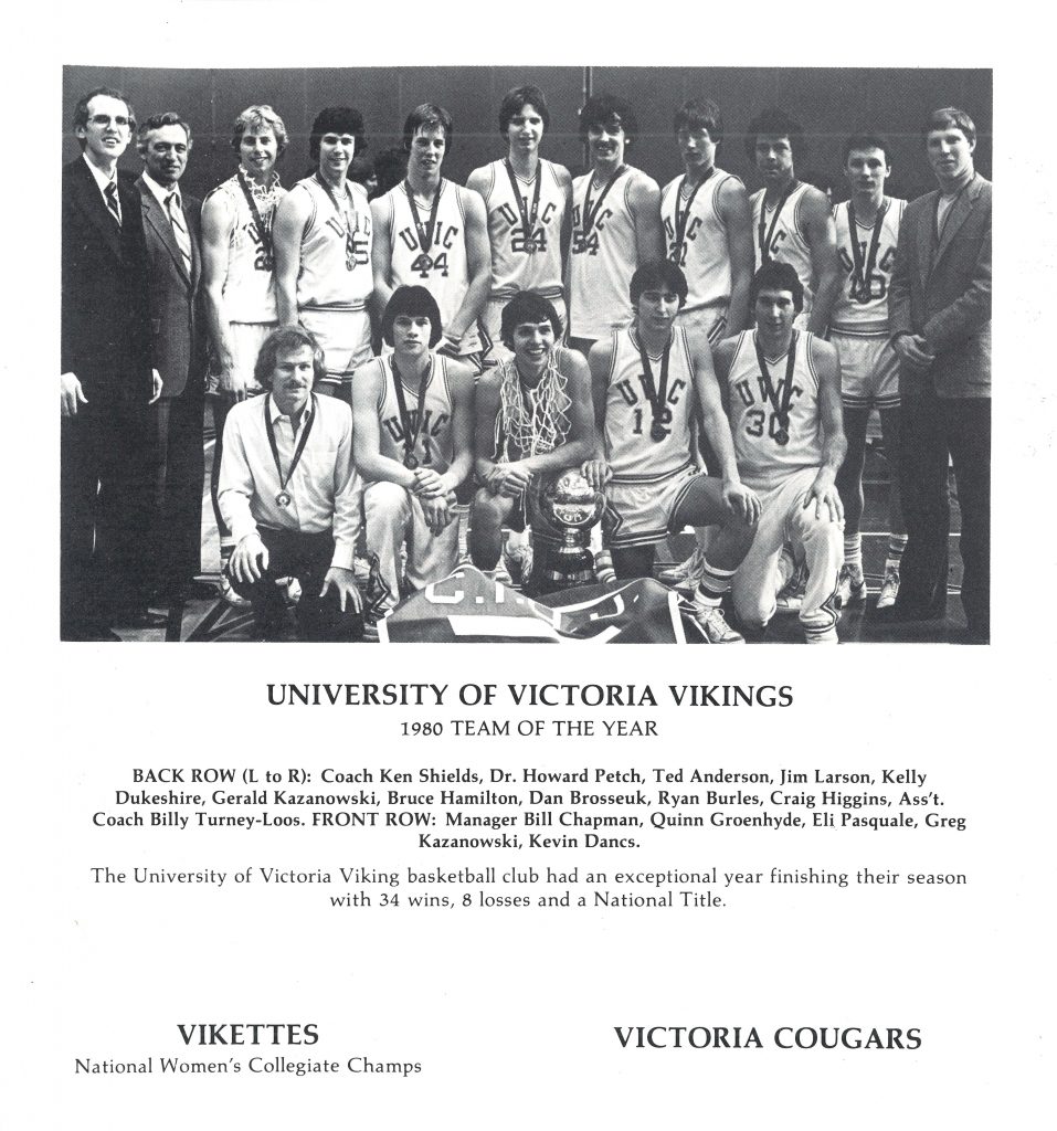1979-80 UVic Vikings Men's Basketball - BC Sports Hall of Fame