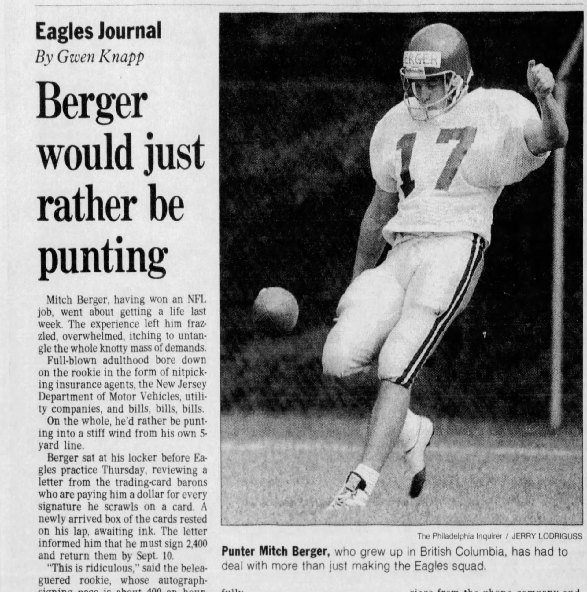 Mitch Berger: A Father-Son Super Bowl Dream Come True - 2023 Inductee ...